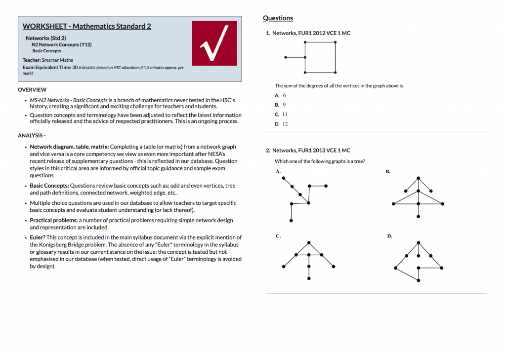 Standard 2 – Teacher Series (Part 3): Networks – SmarterEd and SmarterMaths